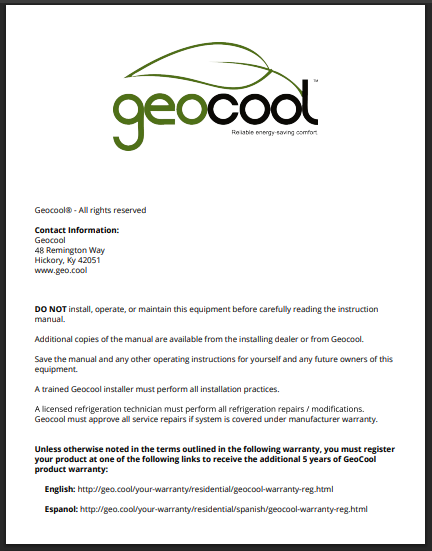 GeoCool 60K Vertical Right Return Heat Pump - 230v – MRCOOL